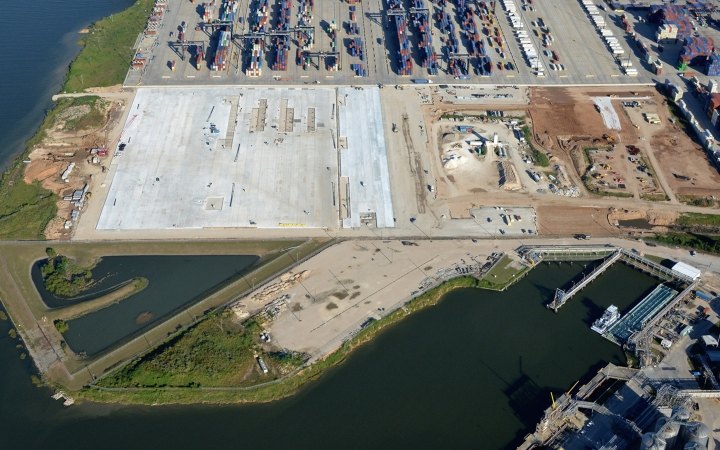 Container Storage Construction at the Port of Houston